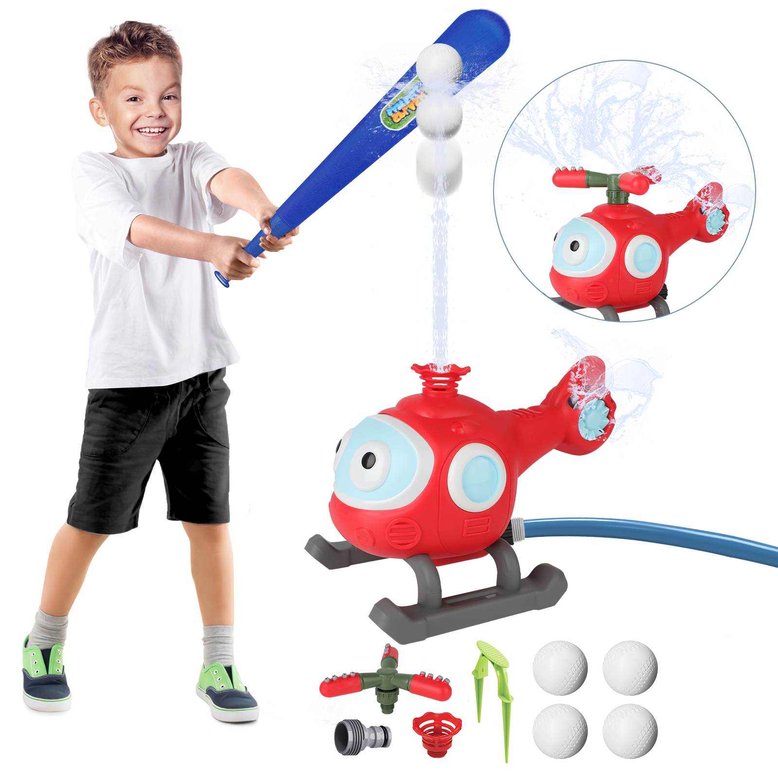 Summer Outdoor Garden Sprinkler Toy Helicopter Water Spray Sprinkler f ...