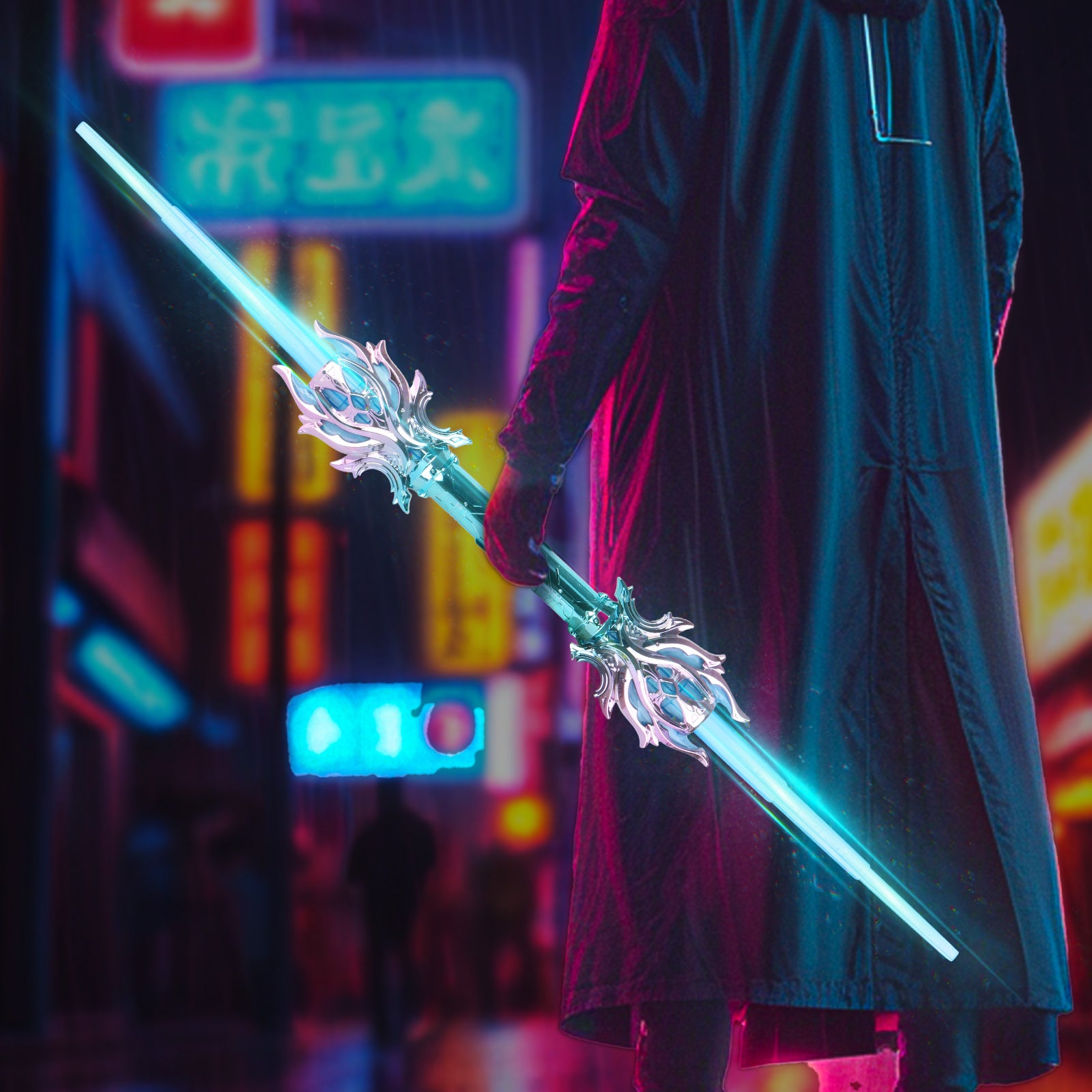 Pink+blue Retractable Lightsaber Fidget Spinner-Double-Ended Design wi ...