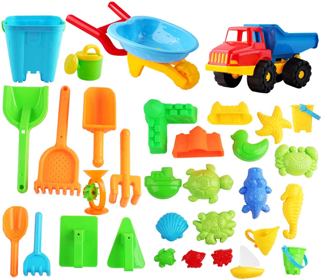 Beach Toy Set with Variety of Sand and Over 30 Water Accessories – Gre ...